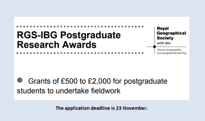 RGS-IBG Postgraduate Research Awards - 2022 HelpToStudy.com 2023